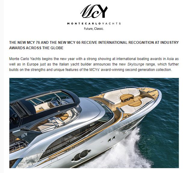 EL NUEVO MCY 76 Y EL NUEVO MCY 66 RECIBEN RECONOCIMIENTO INTERNACIONAL